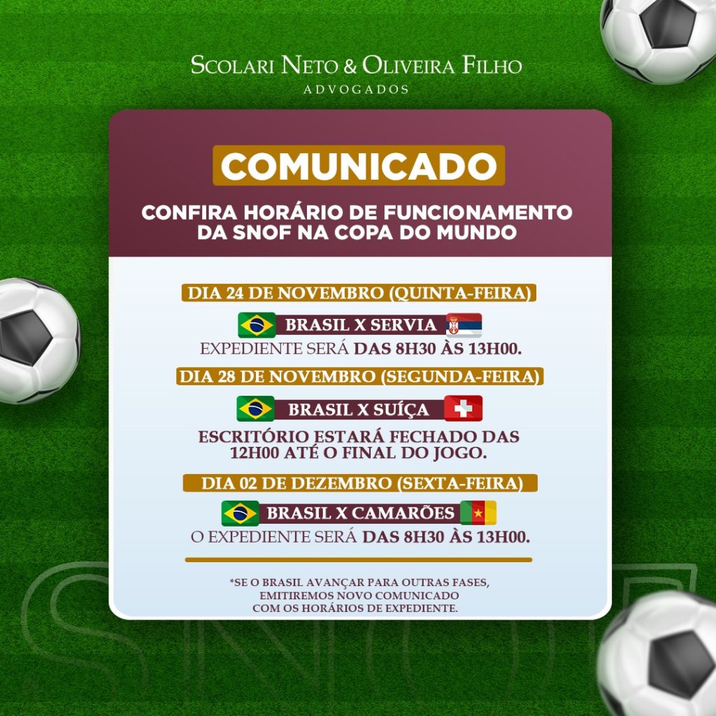 COMUNICADO - Scolari Neto & Oliveira Filho | Advogados